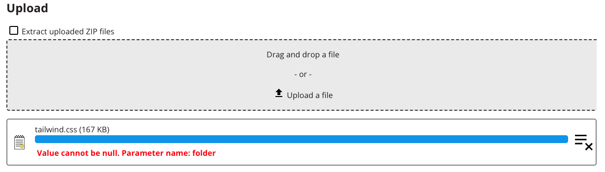 Value Cannot Be Null Parameter Name Folder Appears When Trying To