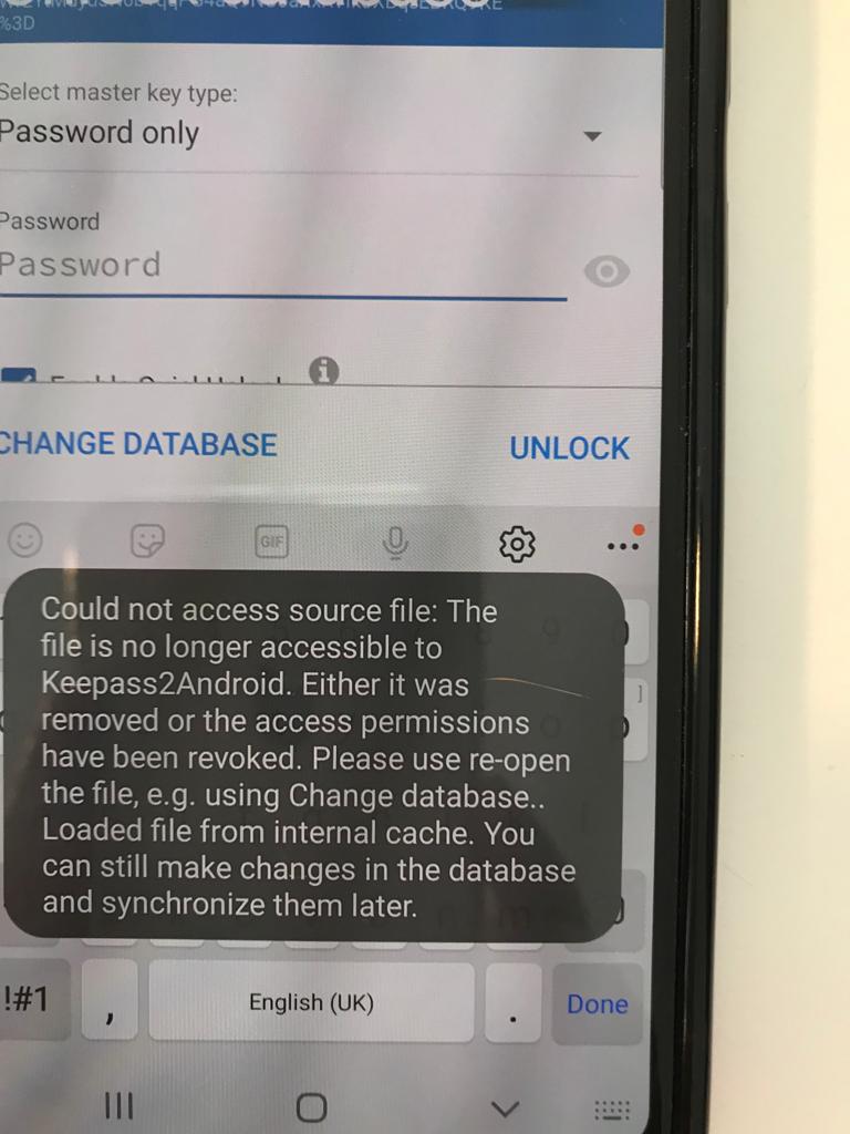 Correct Password & Combo type repeatedly rejected · Issue #1900 · PhilippC/keepass2android · GitHub