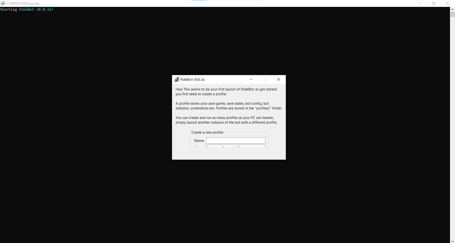 New profile pop up window too small · Issue #65 · 40Cakes/pokebot-gen3 · GitHub