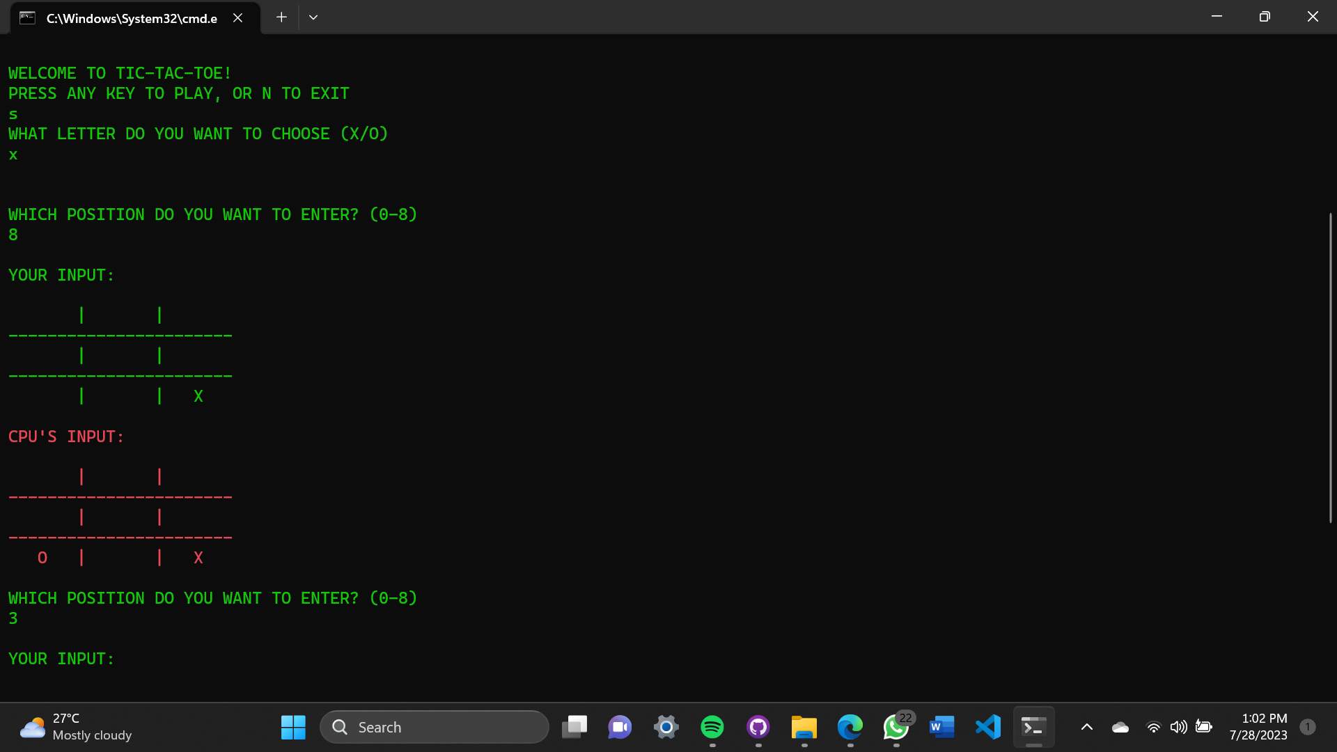 Github Ritz10001 Tic Tac Toe With Unbeatable Ai This Is An Attempt To Make A Tic Tac Toe Game