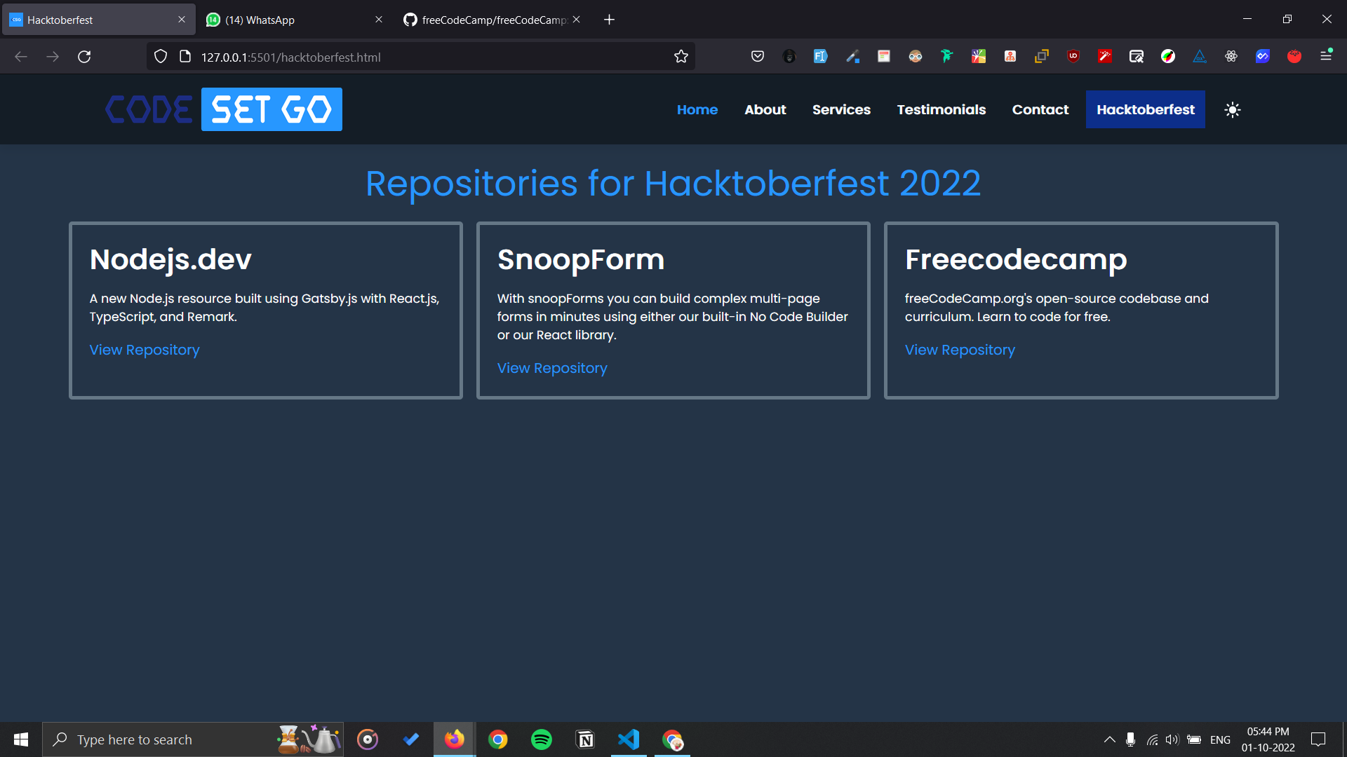 Title: Make a section for HacktoberFest · Issue #48 · agamjotsingh18/codesetgo · GitHub