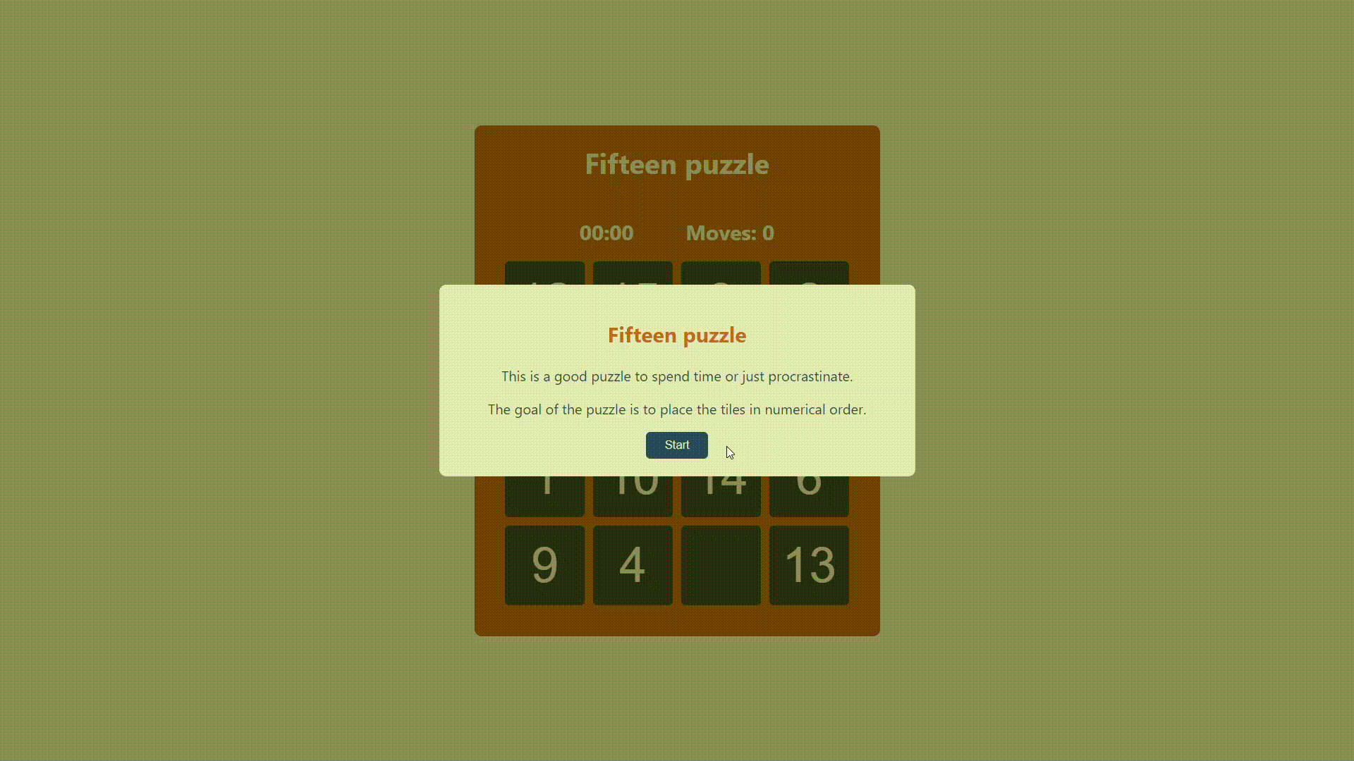 GitHub - RodolphoColler/fifteen-puzzle