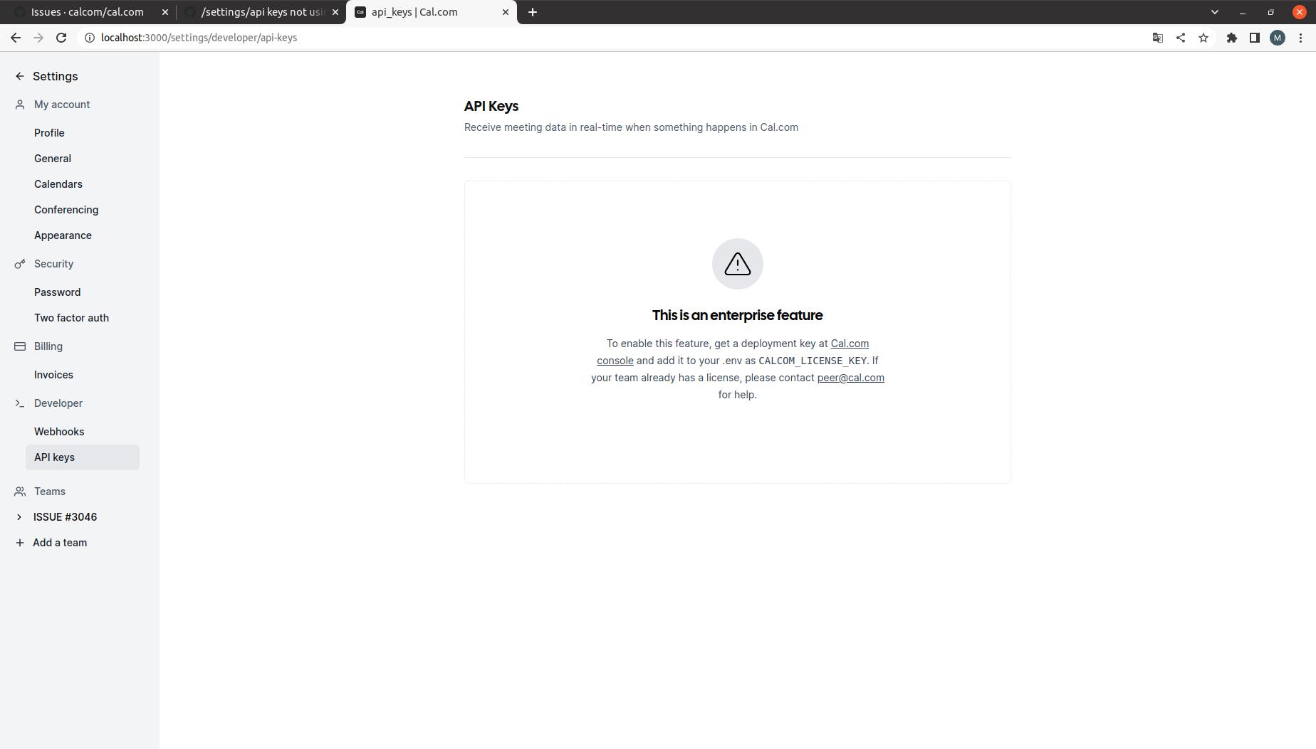 /settings/api keys not using new dropdown · Issue #4581 · calcom/cal.com · GitHub