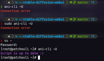 Connection problems to search and update · Issue #921 · pystardust/ani-cli · GitHub