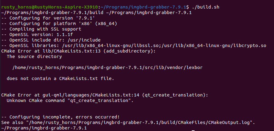 The source directory [directory] does not contain a CMakeLists.txt file. · Issue #2820 · Bionus ...