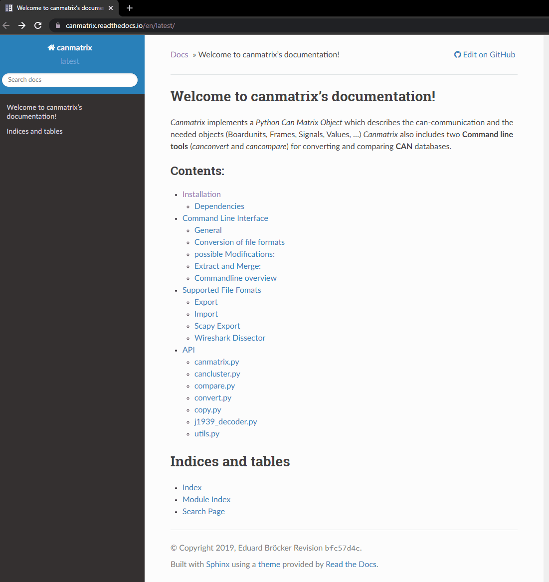Deadlink in documentation when clicking on home button · Issue #650 · ebroecker/canmatrix · GitHub