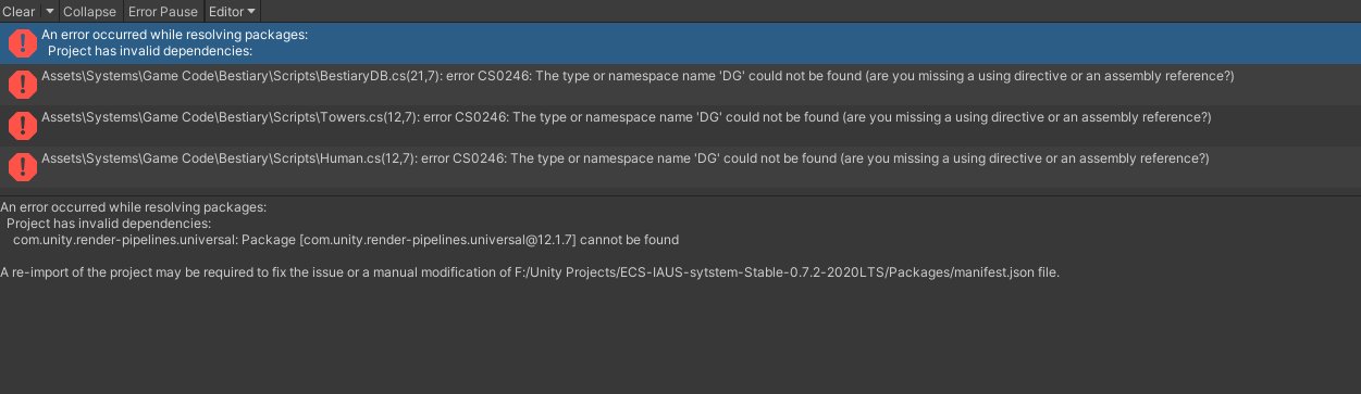Project does not compile · Issue #56 · DreamersIncStudios/ECS-IAUS-sytstem · GitHub