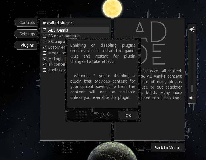 Enable and Disable plugins from in-game settings menu · Issue #7171 · endless-sky/endless-sky ...