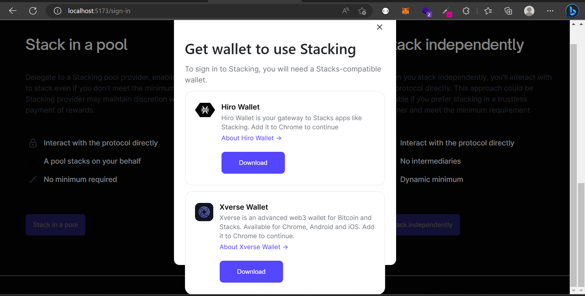 Get wallet modal contents are overflowing the parent card container · Issue #103 · leather-io ...
