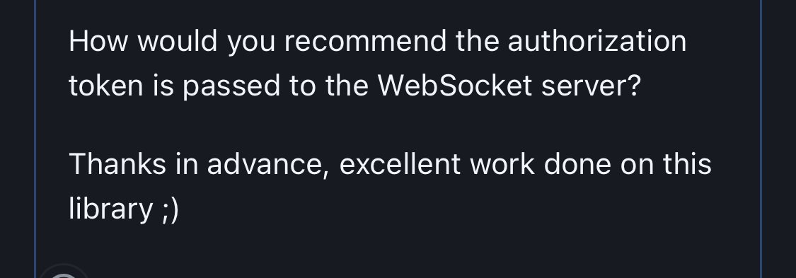 Recommended Way To Pass Authorization Tokens When Using React Use Websocket · Issue 94