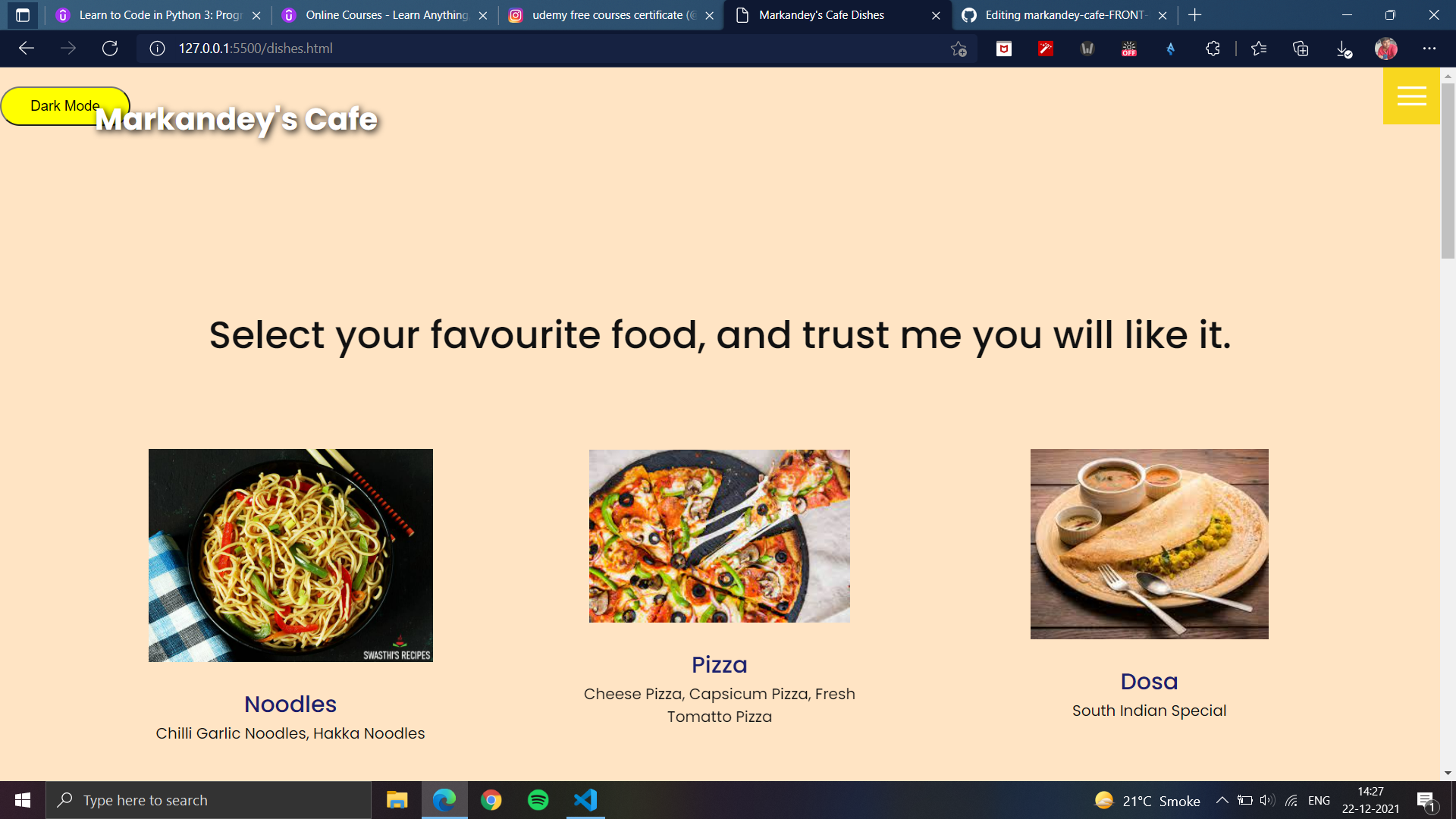 GitHub - markandey007/Markandey-s-CAFE