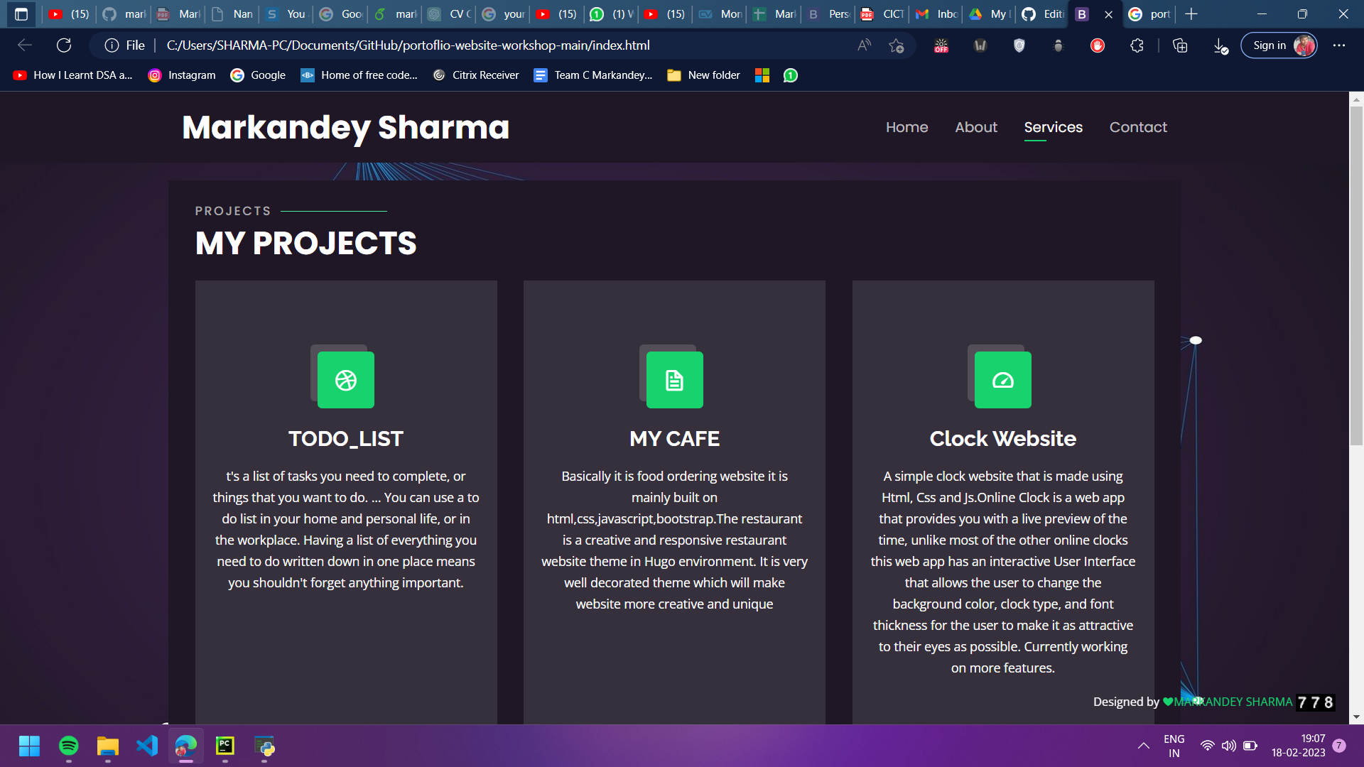 GitHub - markandey007/PERSONAL-PORTFOLIO.: https://markandey007.github.io/Portoflio-website/