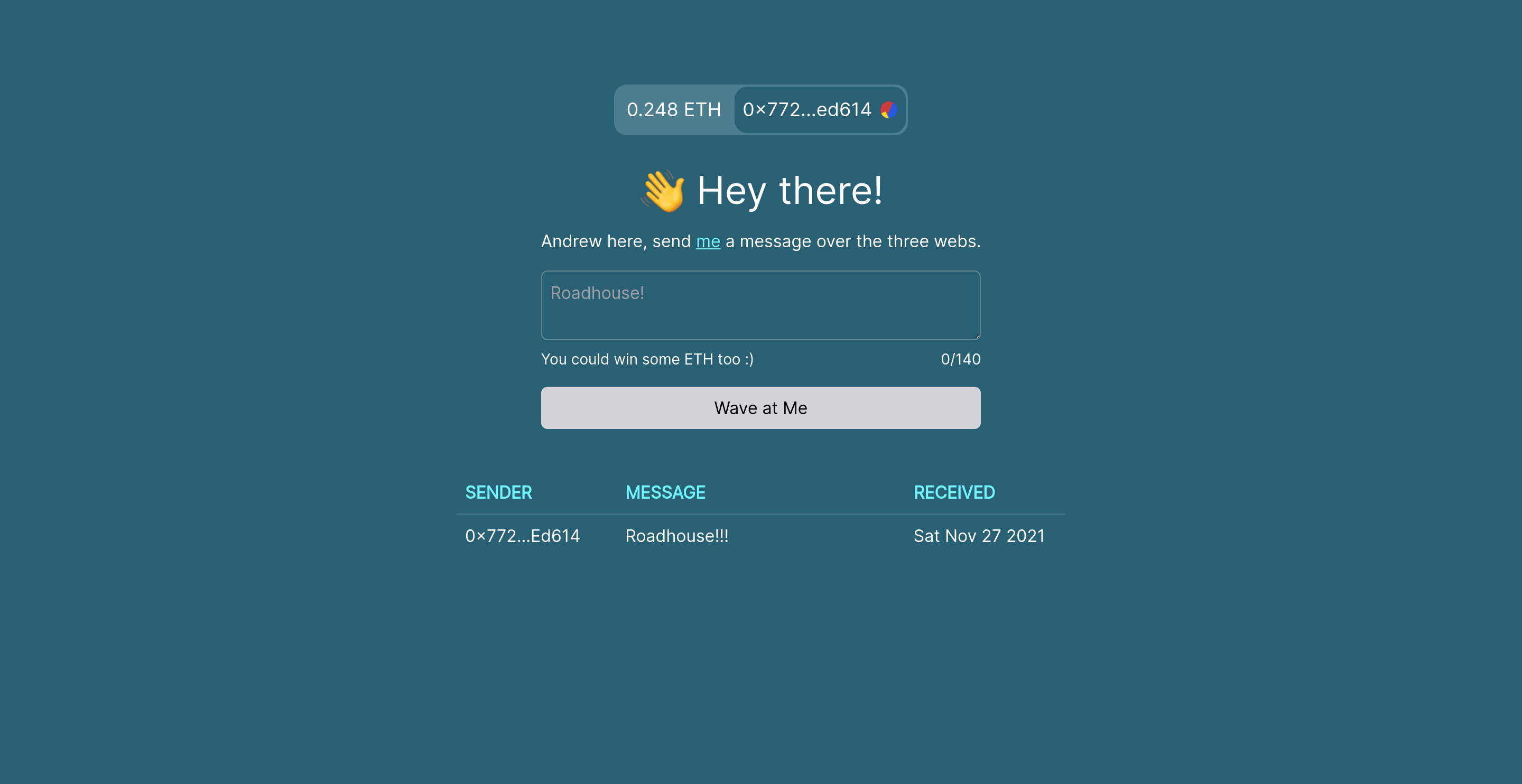 GitHub - a11rew/wave-portal: 😶‍🌫️ Wave Portal: Send me a message over ...