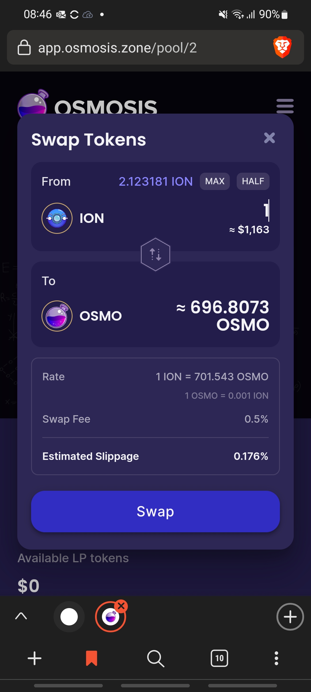 Swap/Trade page doesn't use fee/slippage in the expected outcome · Issue #501 · osmosis-labs ...