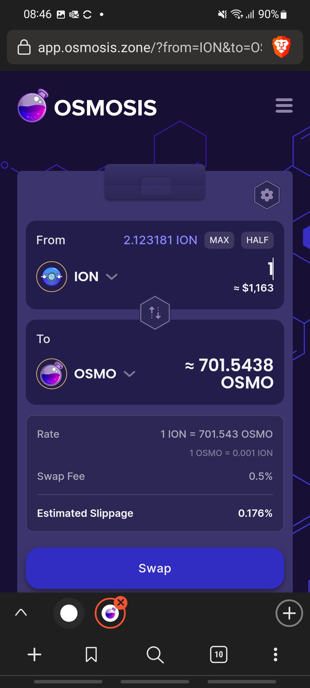 Swap/Trade page doesn't use fee/slippage in the expected outcome · Issue #501 · osmosis-labs ...