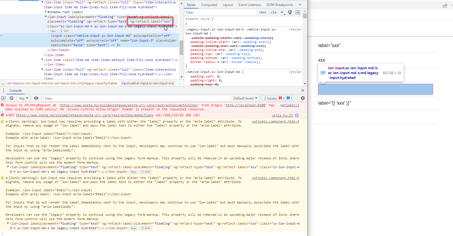 bug: ion-input does not render labels in some specific circumstances · Issue #27145 · ionic-team ...