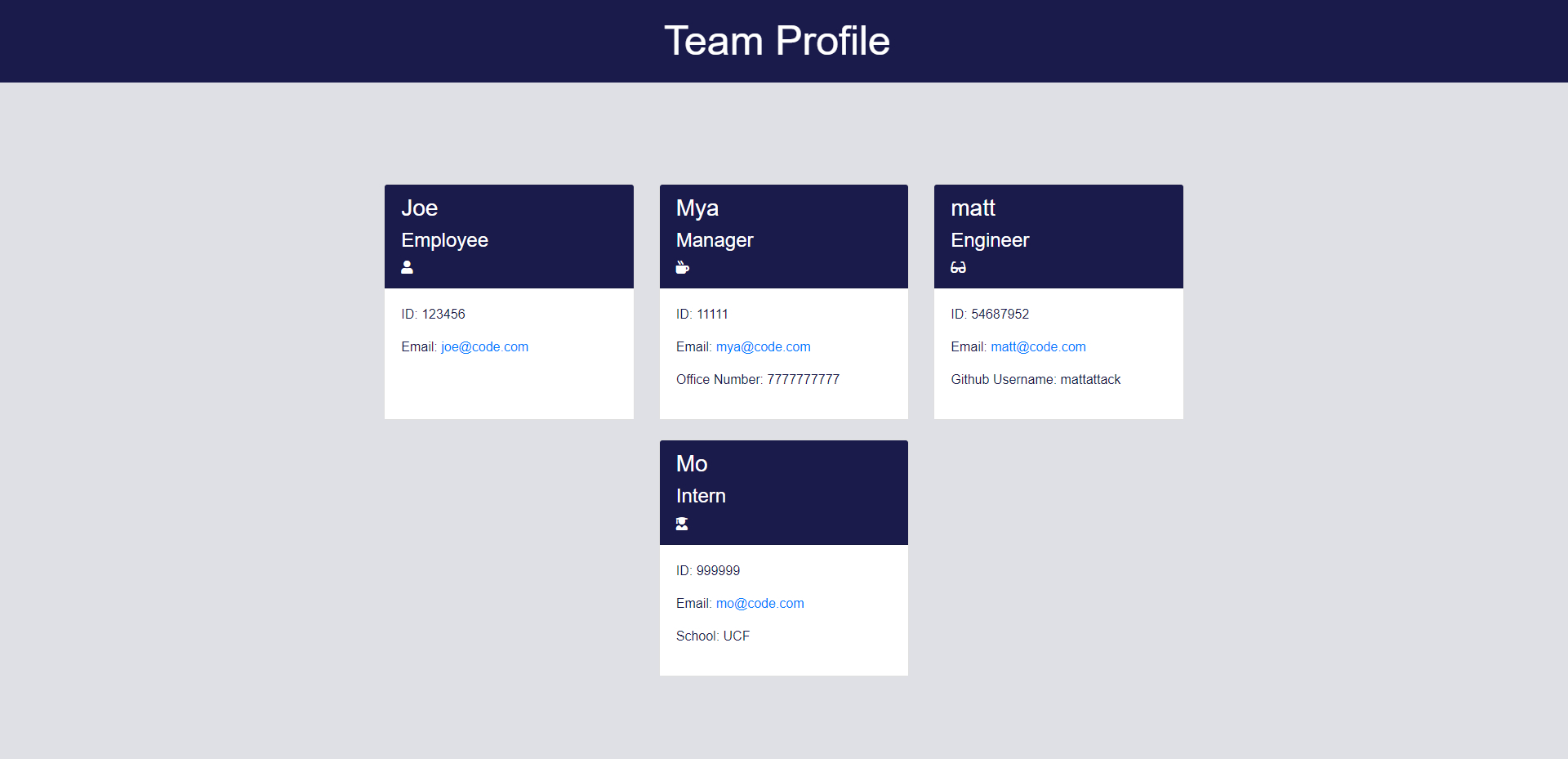 GitHub - camyacodes/team-profile-generator