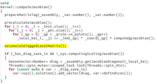 accumulateTaggedlocalMatrix function in kernel · idaholab moose · Discussion #20890 · GitHub