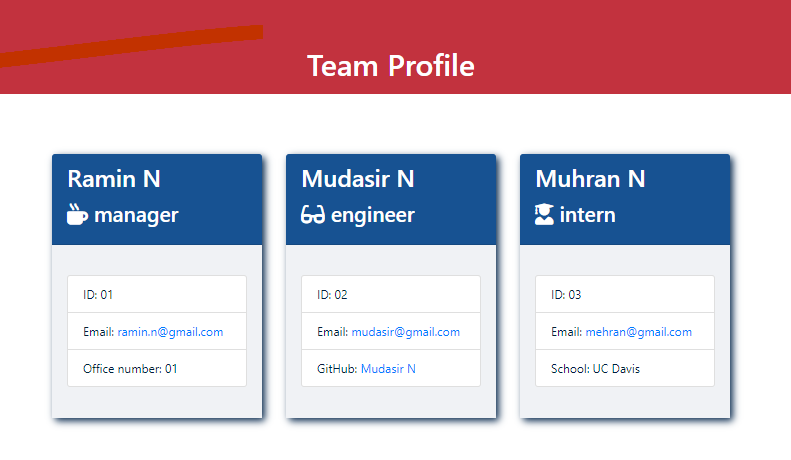 GitHub - RaminNoorzada/Team-Profile-Genrator