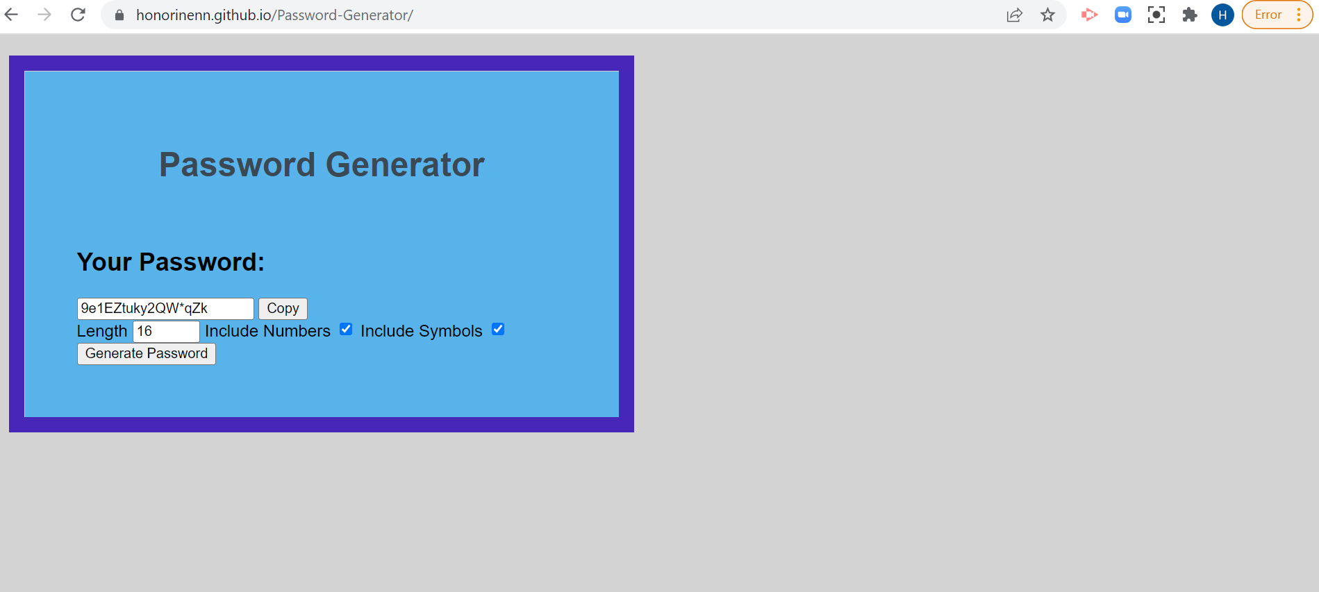 Github Honorinenn Password Generator This Is An Application That Enables Employees To