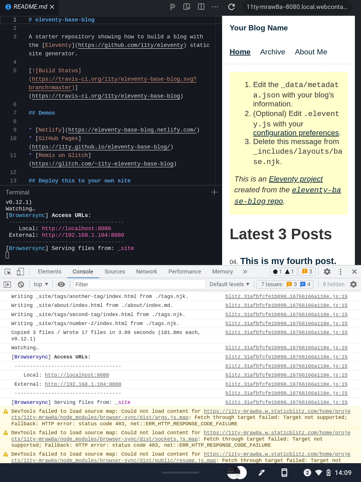 11ty won't serve in new Node 16 webcontainer when running on ChromeOS 100 · Issue #656 ...