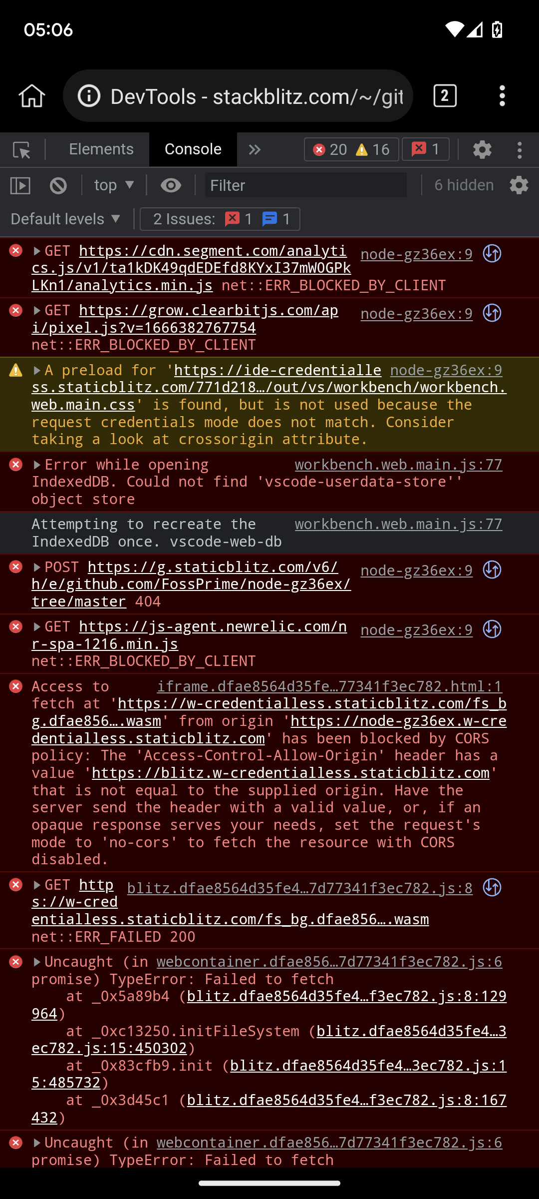 WebContainers not running on Chrome for Android · Issue #810 · stackblitz/webcontainer-core · GitHub
