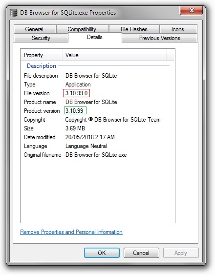 [exe] Nightly builds version info missing? · Issue #1346 · sqlitebrowser/sqlitebrowser · GitHub