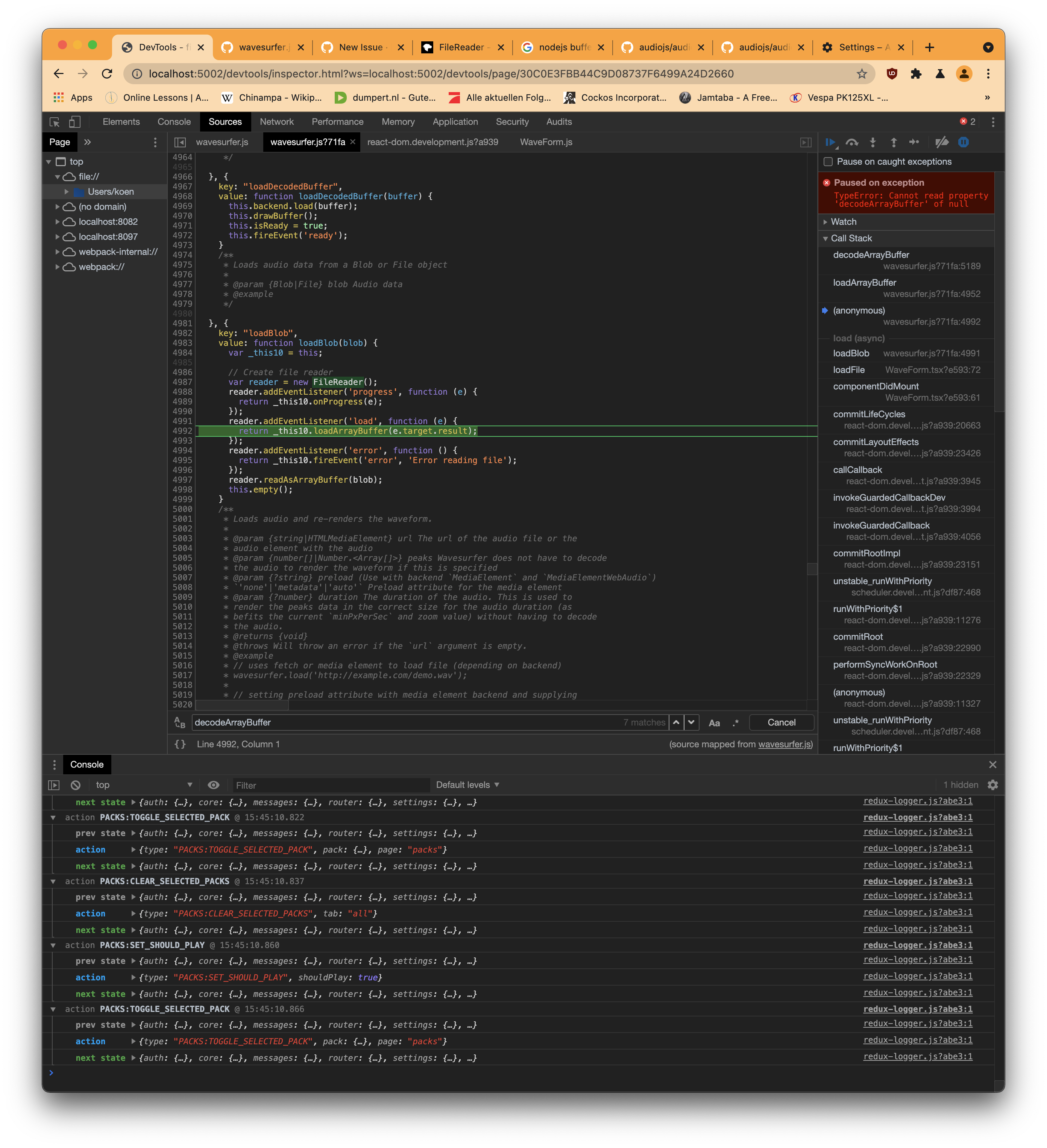 TypeError: Cannot read property 'decodeArrayBuffer' of null · Issue #2279 · katspaugh/wavesurfer ...