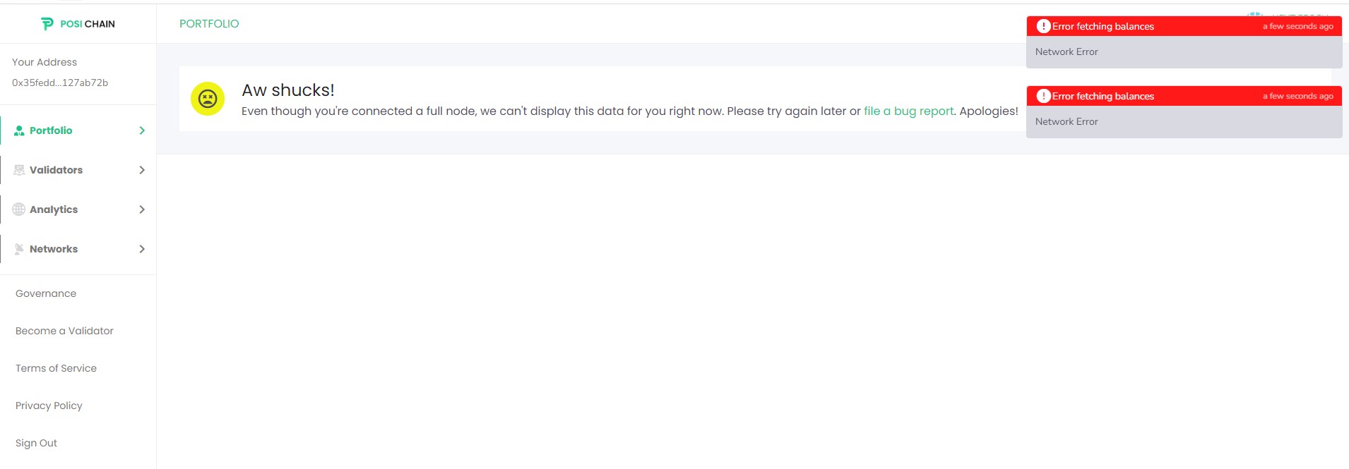Hi i am not able to see my staking on posi chain and not even able to harvest reward · Issue #23 ...
