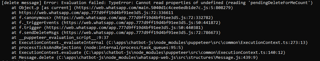 delete message bug · Issue #2104 · pedroslopez/whatsapp-web.js · GitHub