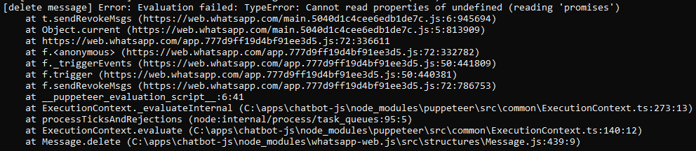 delete message bug · Issue #2104 · pedroslopez/whatsapp-web.js · GitHub