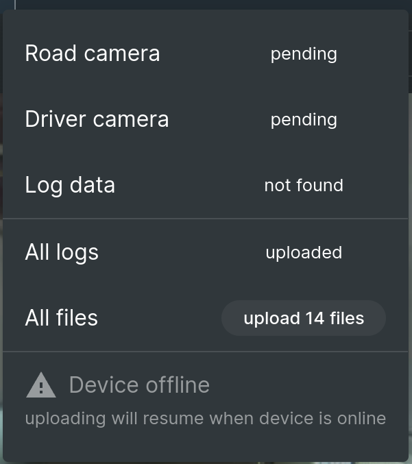 uploader: log not found for offline device · Issue #184 · commaai/connect · GitHub