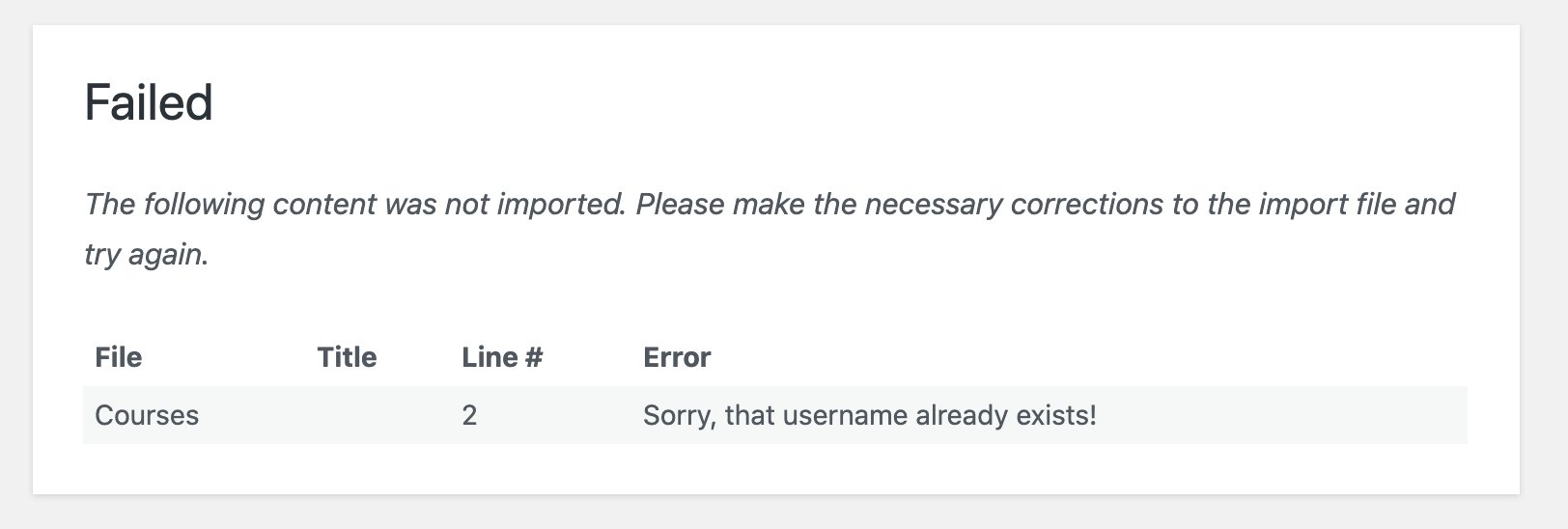 Error importing course with invalid user · Issue #3399 · Automattic/sensei · GitHub