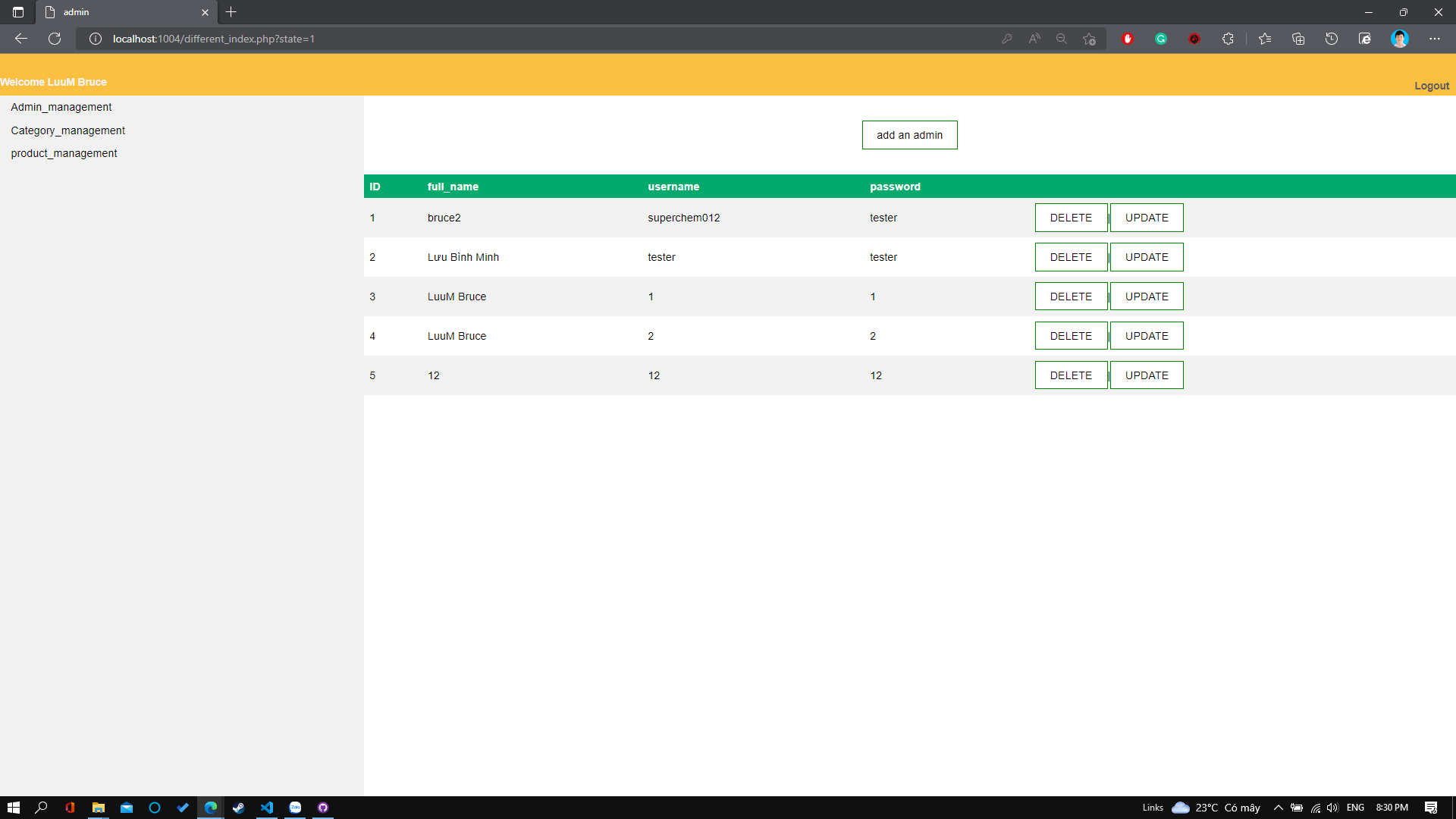 GitHub - BruceLuuM/HV_management: practice a full stack website