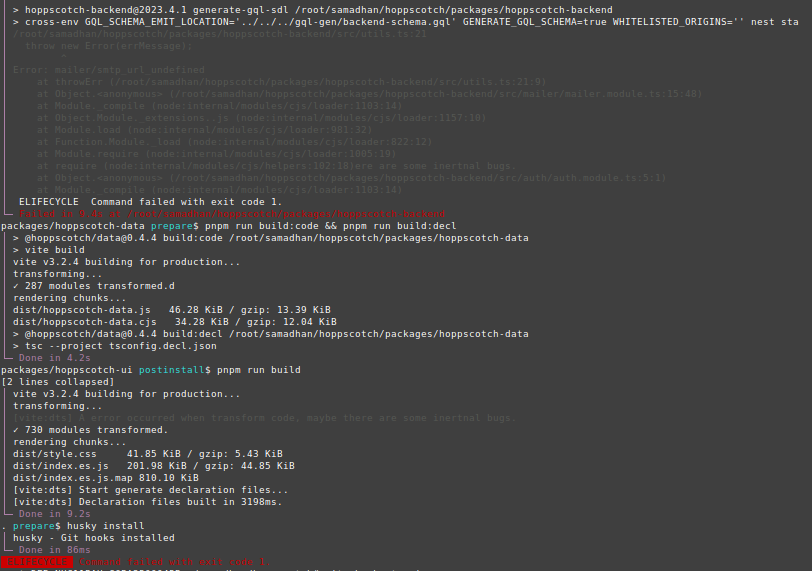 GraphQL Document Validation failed with 2 errors while Install dependencies by running `pnpm ...