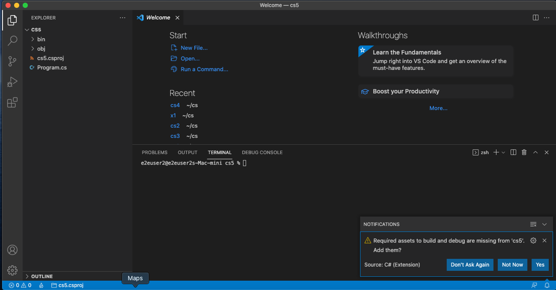 There is no notifications pop up when open a project. · Issue #19617 ...
