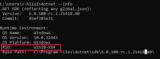 Run "dotnet --info" on Win11,the RID shown "win10-x64" · Issue #58125 · dotnet/runtime · GitHub