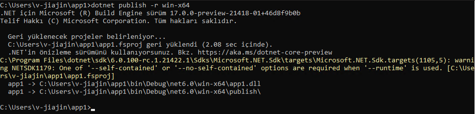 [Loc]With net6 rc1 installed on locale OS, warning description is unlocalized when runing ...