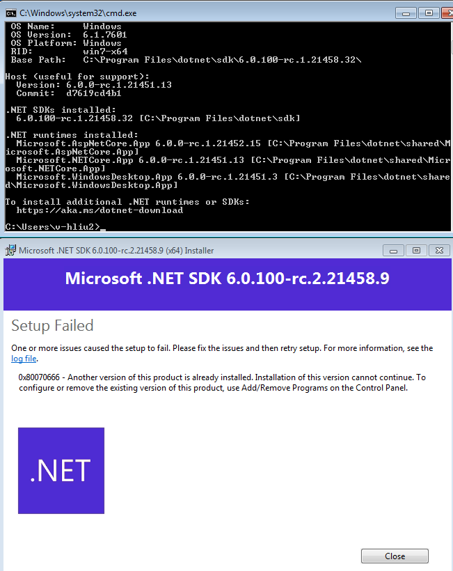 After Upgrade From Net6 Rc1 To Rc2 The Setup Failed · Issue 20834 0102