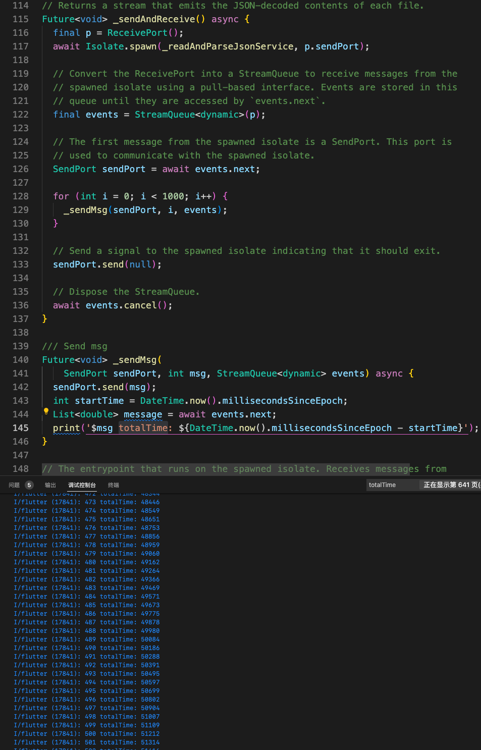 Isolate SendPort sends more messages ReceivePort waits longer to receive · Issue #105586 ...