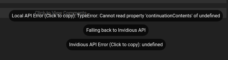 Comments Will Not Load [Duplicate] · Issue #1536 · FreeTubeApp/FreeTube · GitHub