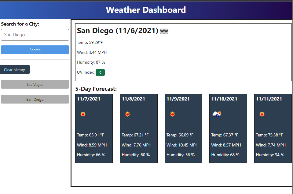 GitHub - KimAH1999/Weather-Dashboard