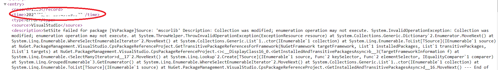 PMUI Update solution nuget packages: Collection was modified; enumeration operation may not ...