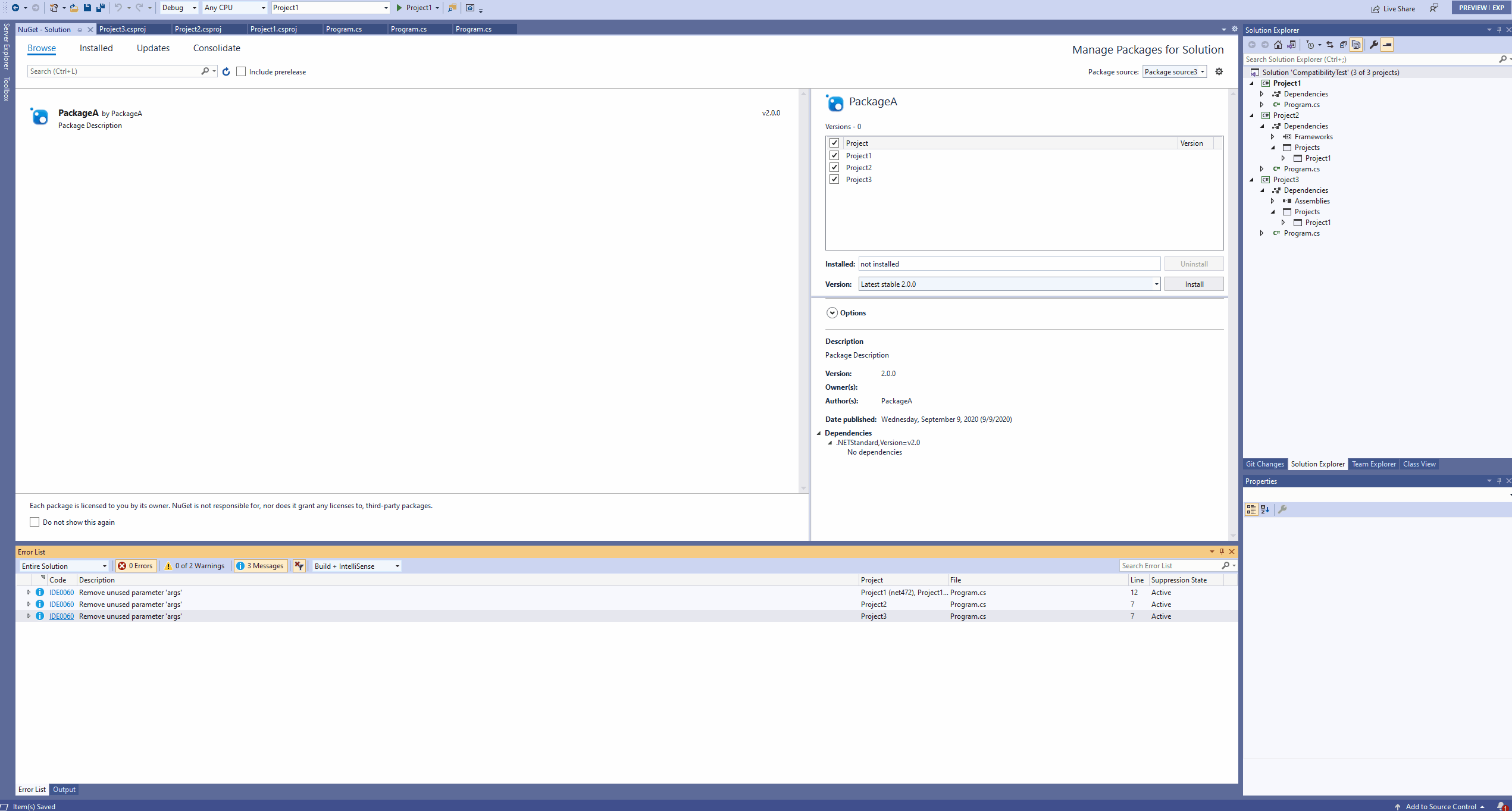 Address possible break of project installation after retry install due to certain incompatible ...