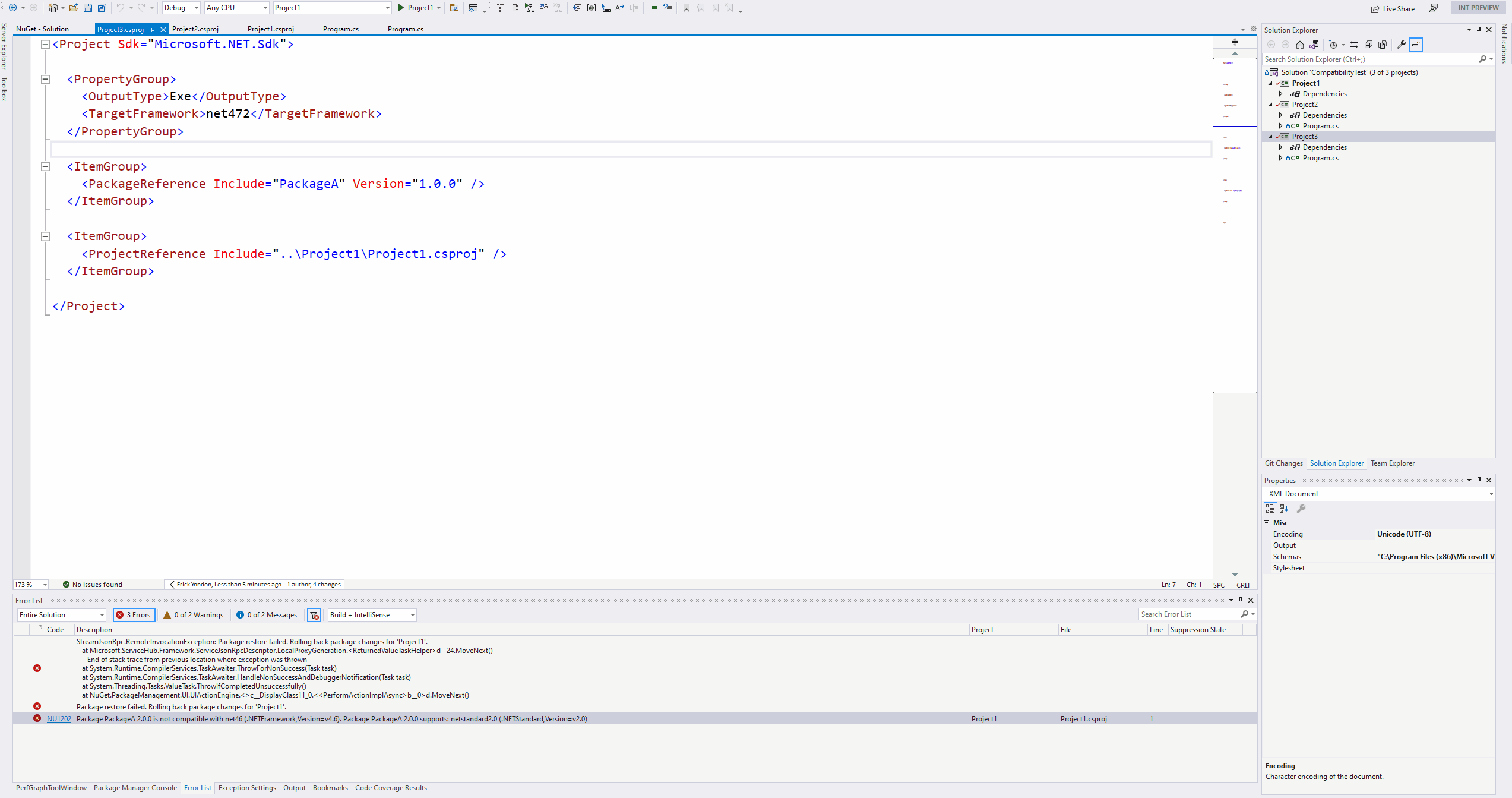 Address possible break of project installation after retry install due to certain incompatible ...