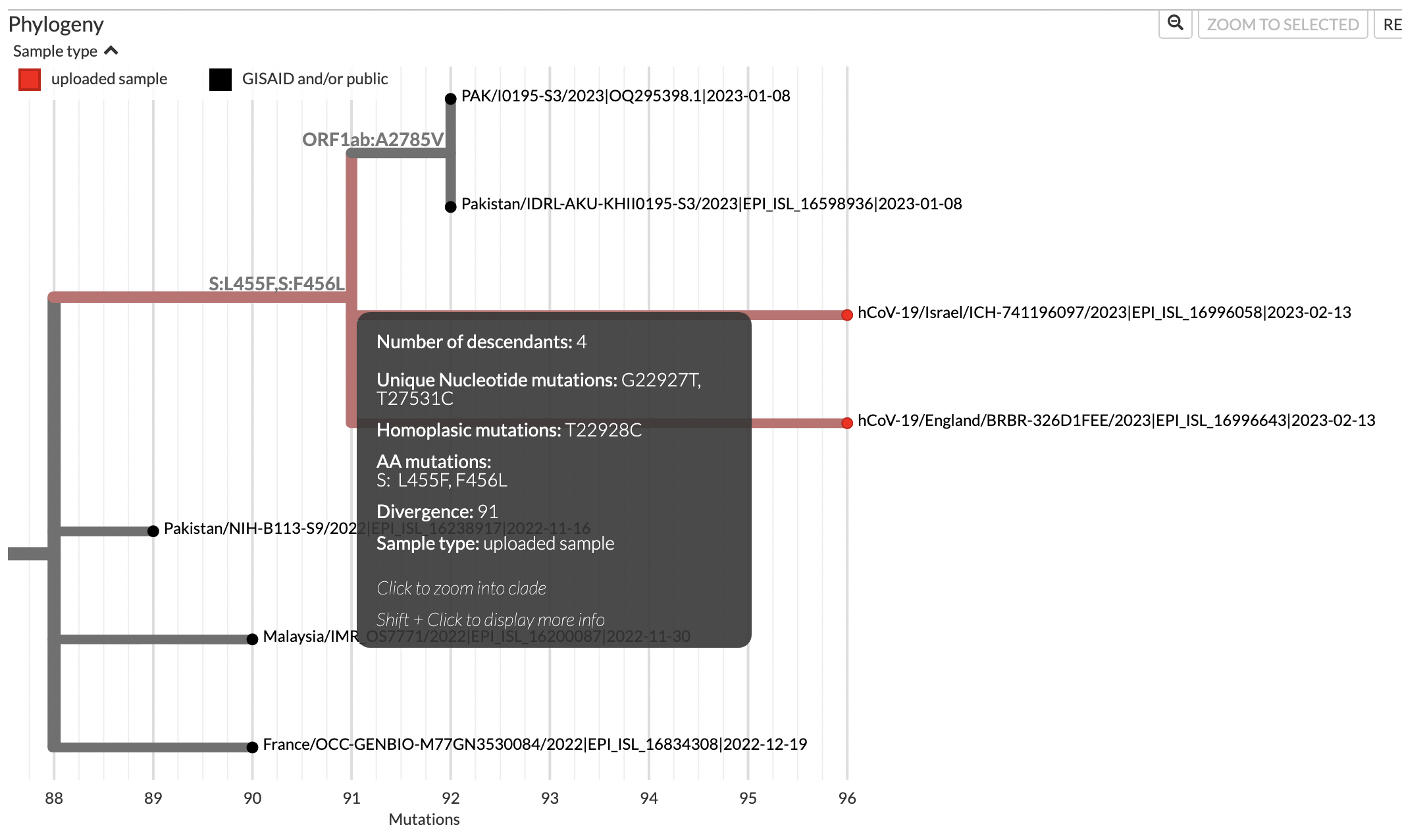 XBB.1 sublineage without Orf8:G8* with S:L455F and S:F456L -11 seqs as 18/04 Pakistan, England ...