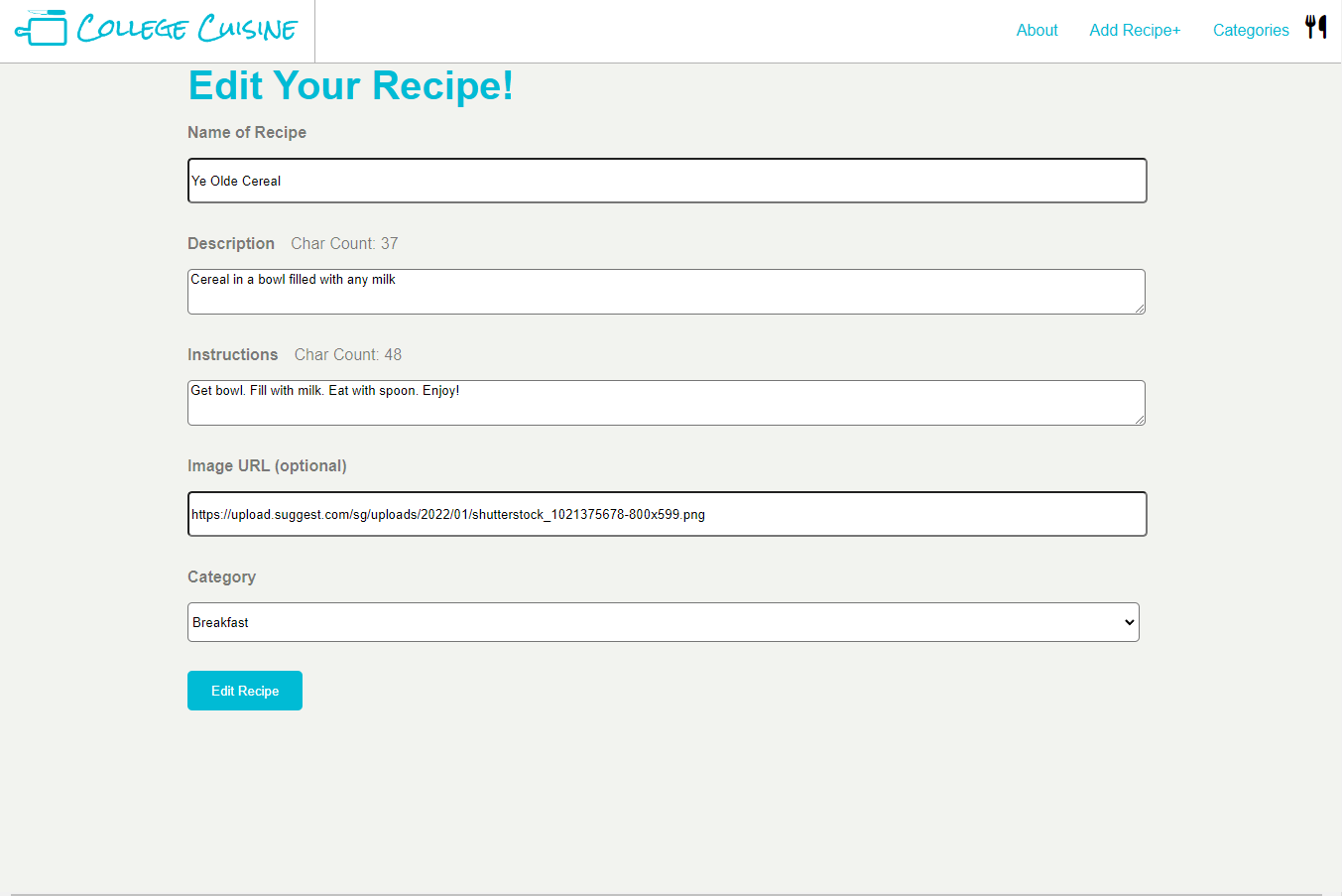 GitHub - ChzFlvrHrse/College-Cuisine