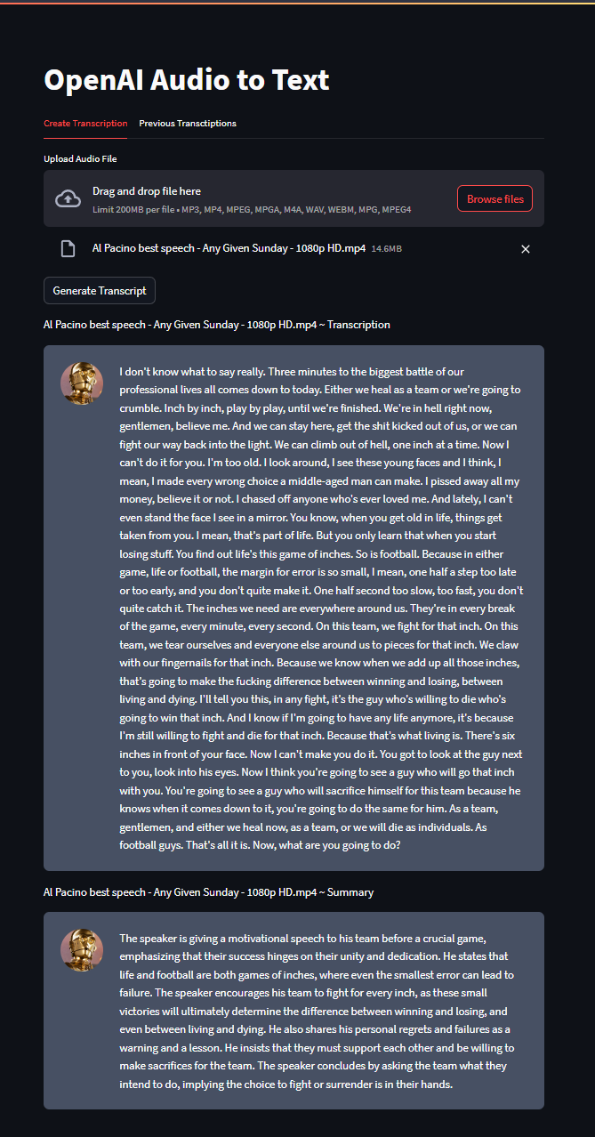 GitHub - petermartens98/OpenAI-Whisper-Audio-Transcription-And-Summarization-Chatbot: Web app ...