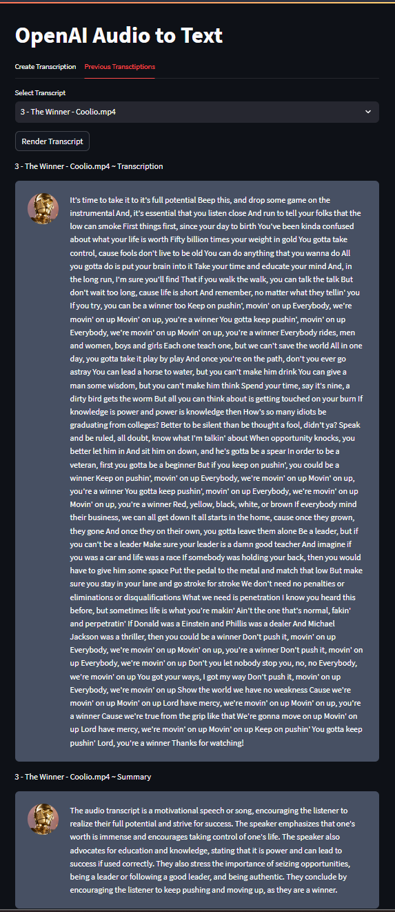 GitHub - petermartens98/OpenAI-Whisper-Audio-Transcription-And-Summarization-Chatbot: Web app ...