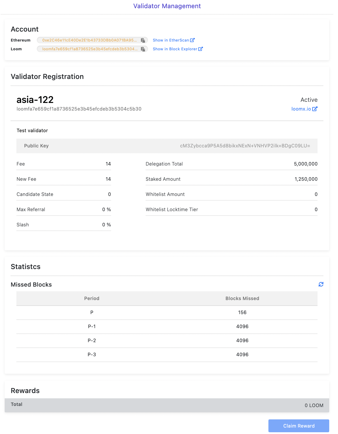 Validator Statistics by mimiiiz · Pull Request #1441 · loomnetwork/dashboard · GitHub